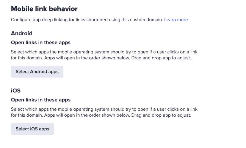 How do I connect my Bitly custom domain to my mobile apps? – Bitly Support