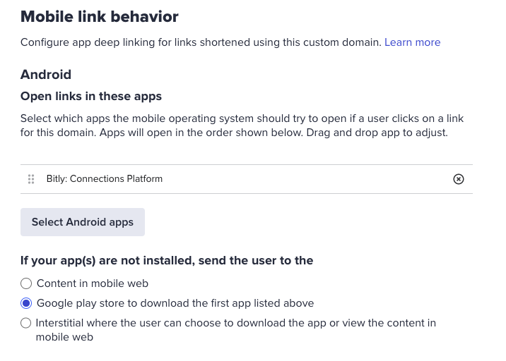 How do I connect my Bitly custom domain to my mobile apps? – Bitly Support