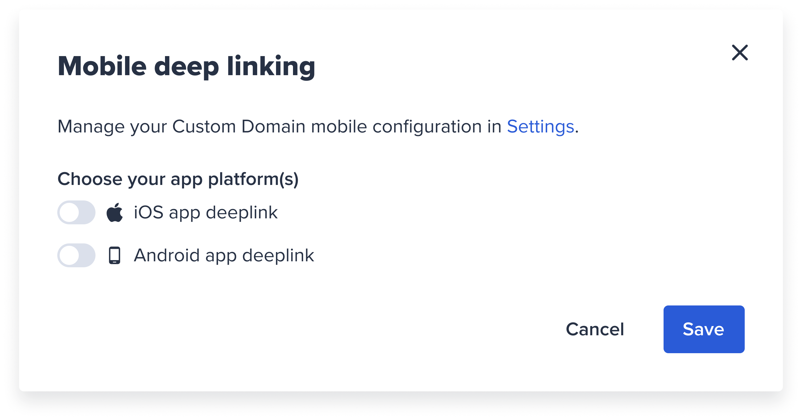 Can I change or override my mobile deep link settings for individual ...